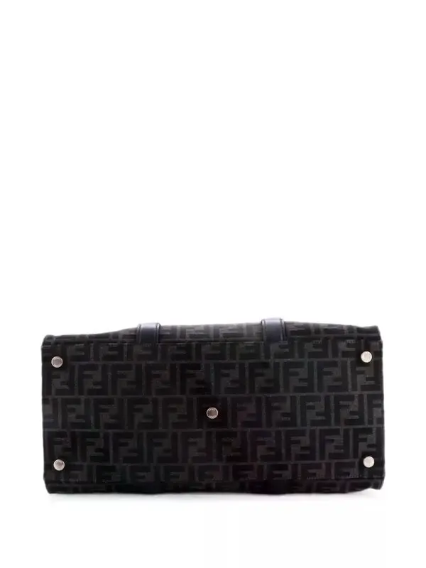 Fendi Convertible Open Zucca Jacquard Fabric And Leather Large Tote Bag