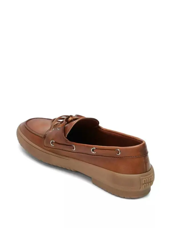 Miu Miu Leather Boat Shoes