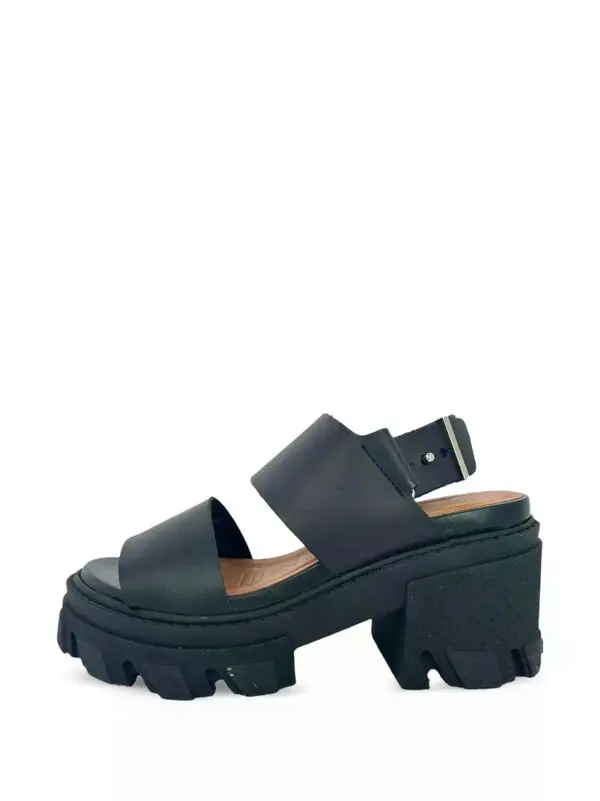 GANNI 2020s Cleated Leather Sandals - Black