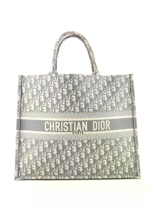 Dior Book Oblique Canvas Large Tote Bag - Grey