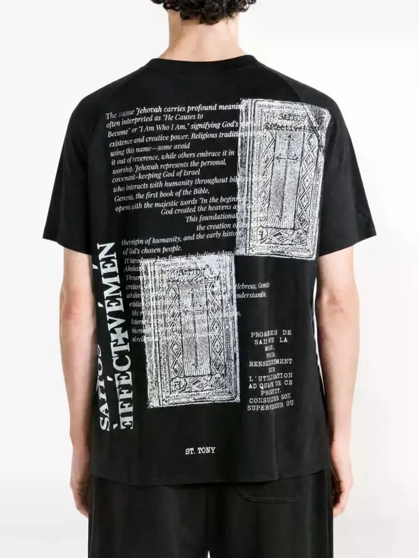 SAITOS Graphic-print Raglan-sleeve T-shirt