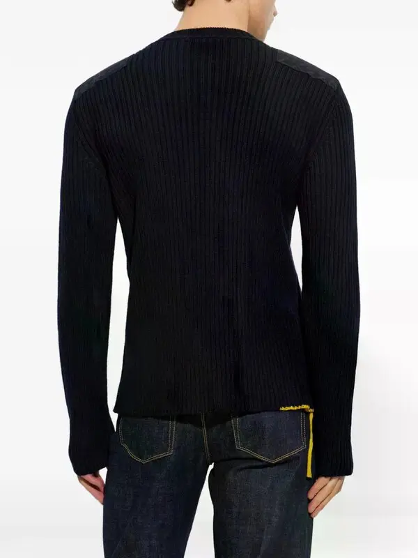 Fendi Ribbed-knit Shoulder-patch Sweater