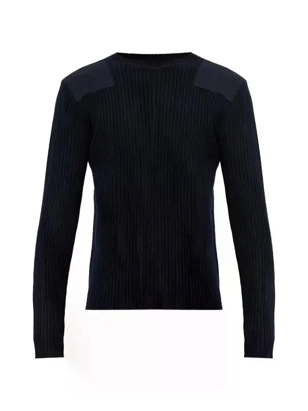 Fendi Ribbed-knit Shoulder-patch Sweater