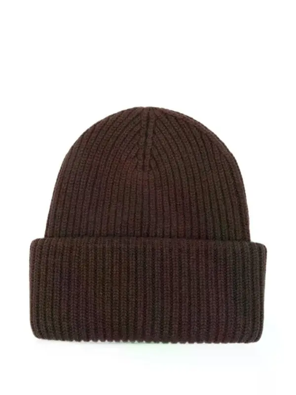 MC2 SAINT BARTH Berry Logo-patch Ribbed-knit Beanie Hat