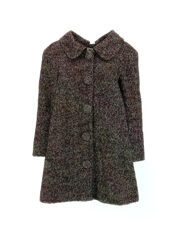 SHUSHU/TONG Herringbone-pattern Buttoned Coat