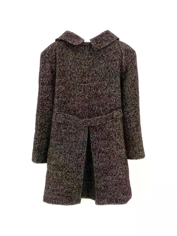 SHUSHU/TONG Herringbone-pattern Buttoned Coat