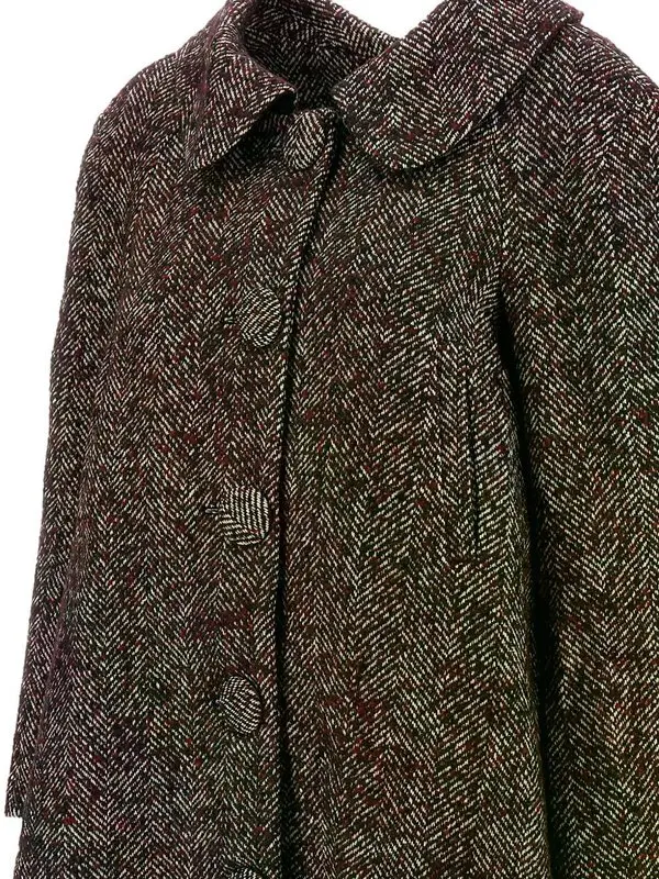 SHUSHU/TONG Herringbone-pattern Buttoned Coat