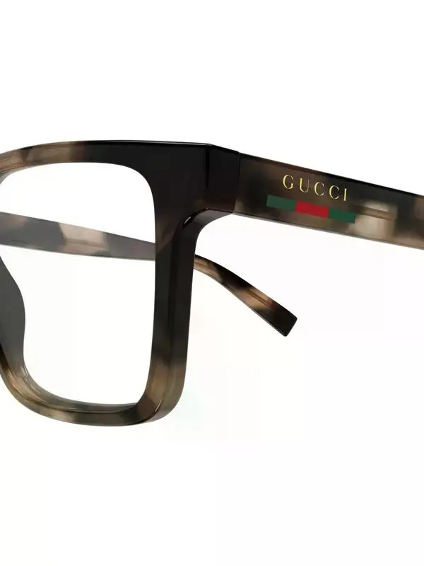 Gucci Tortoiseshell-effect Square-frame Glasses