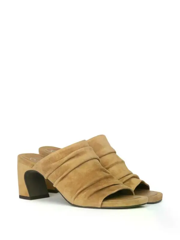 Ash Eva Ruched Heeled Sandals - Neutrals