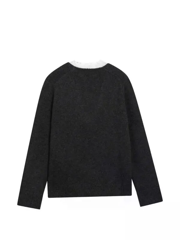 Loulou De Saison Layla Lace-trim V-neck Sweater