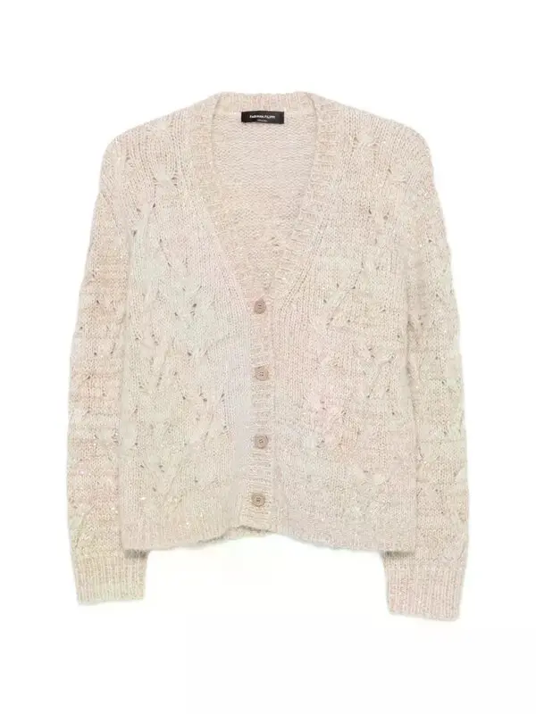 Fabiana Filippi Cable-knit Sequin-embellished Cardigan - Neutrals