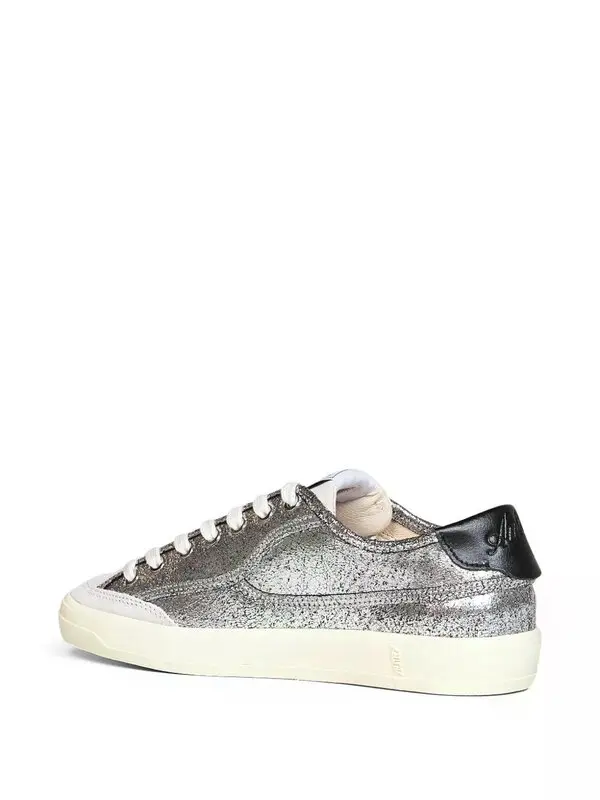 AUTRY Cracked Laminated Leather Sneakers