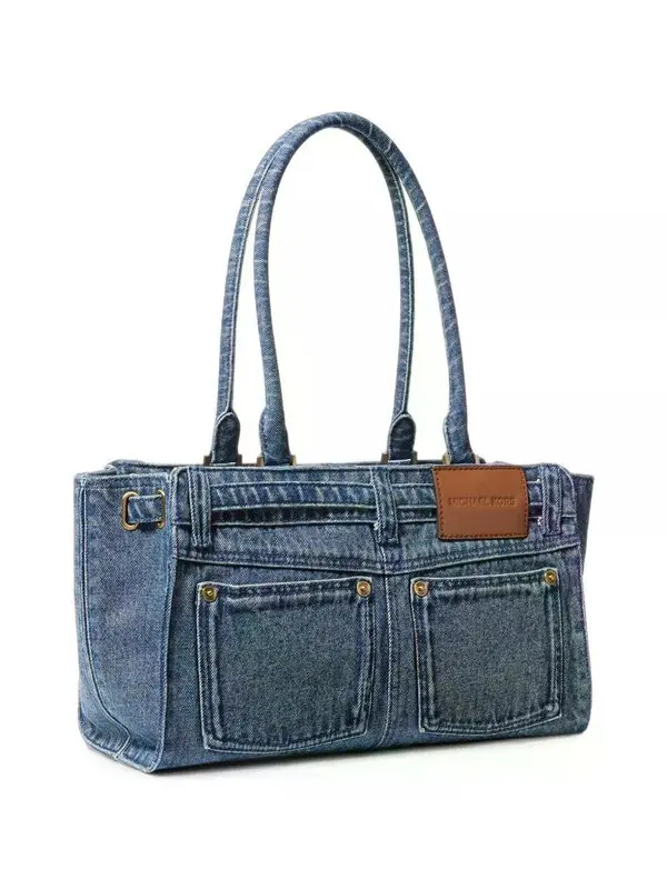 Michael Kors Hamilton Moderne Small Washed Denim Satchel Bag