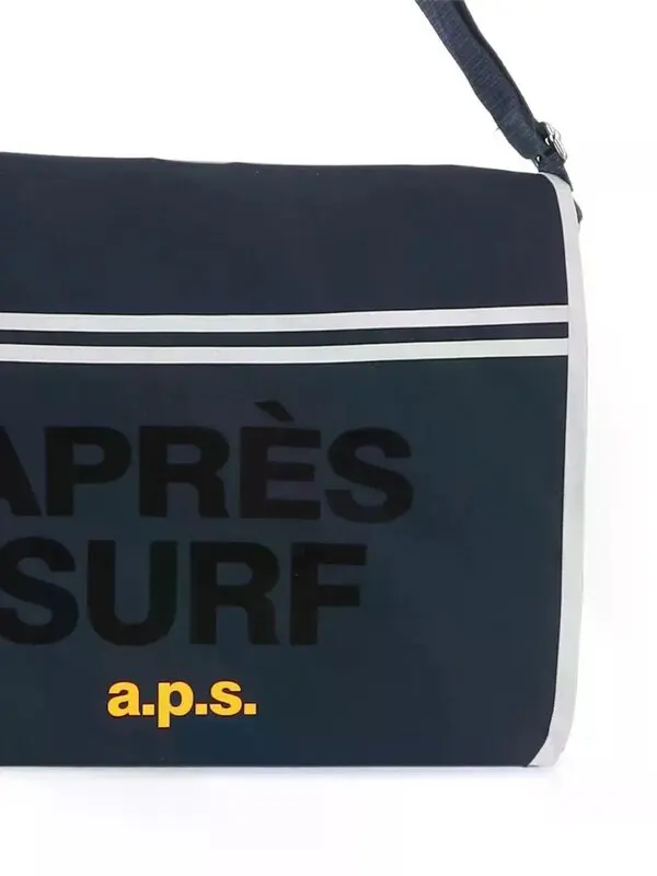 APRES SURF Logo-print Contrast-trim Shoulder Bag - Blue