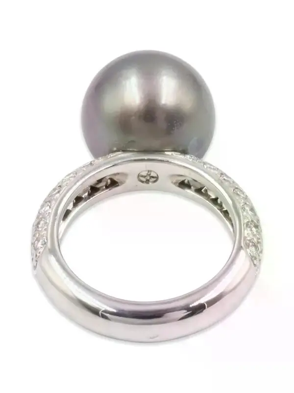 Cartier 2010s Diamond Pearl Ring - Silver