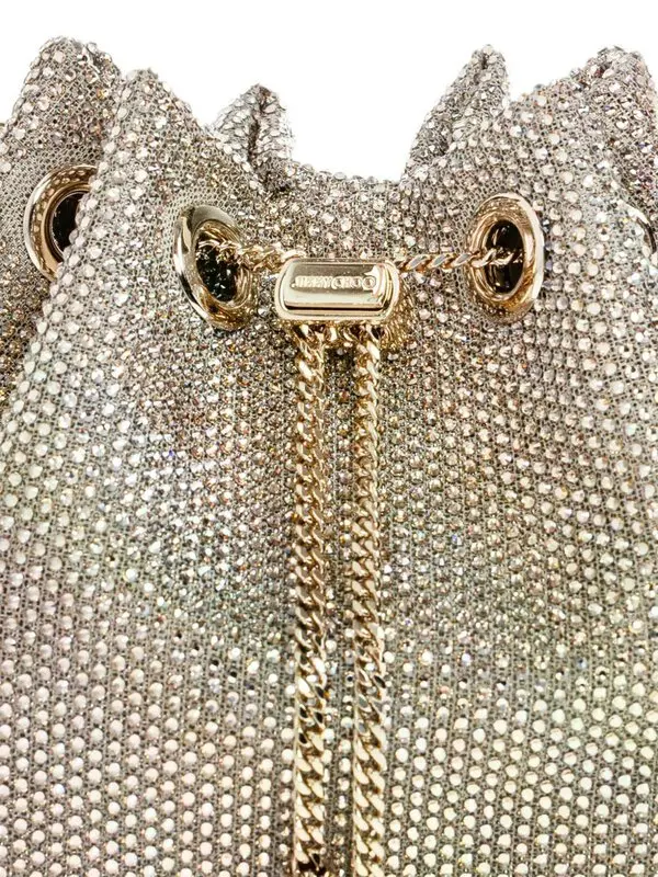 JIMMY CHOO Bon Bon Crystal-embellished Bucket Bag