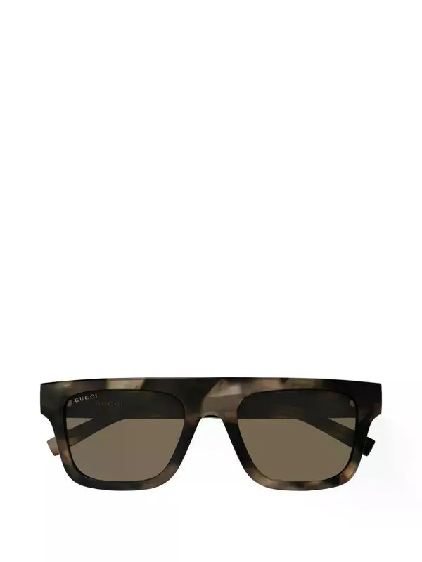 Gucci Tortoiseshell-effect Square-frame Sunglasses - Grey
