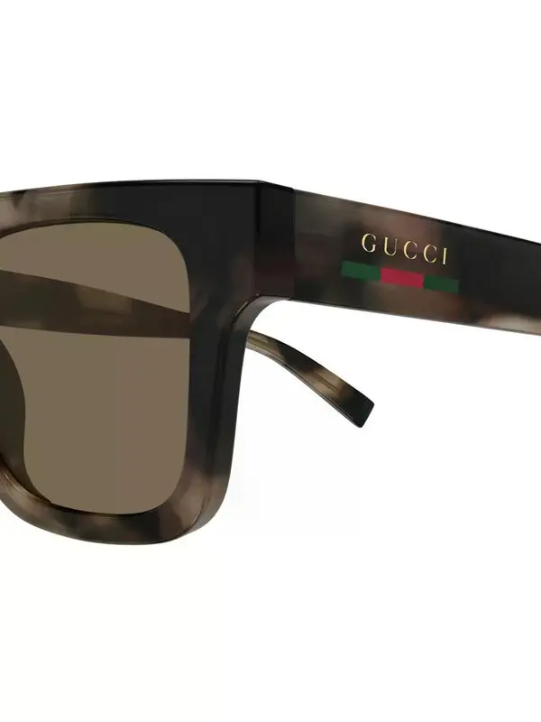 Gucci Tortoiseshell-effect Square-frame Sunglasses