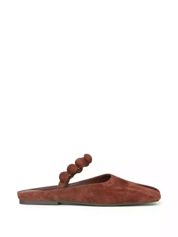 Ash Blanche Suede Flat Sandals - Red