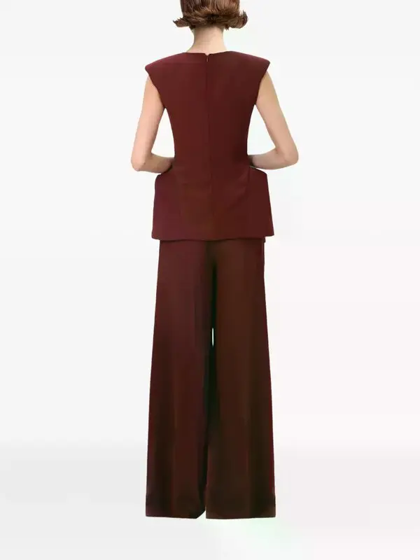 GEMY MAALOUF V-neck Peplum Top - Red