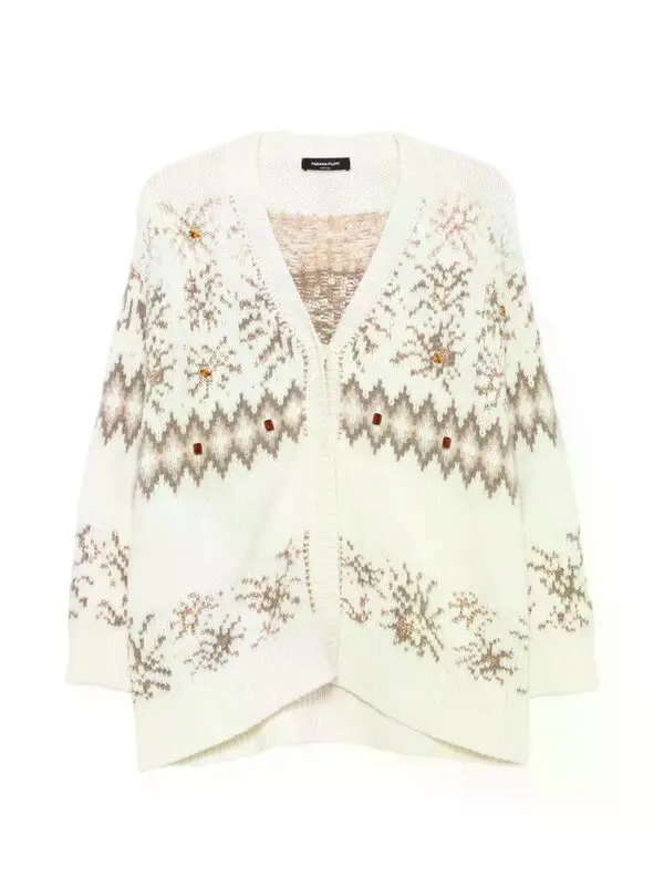 Fabiana Filippi Intarsia-knit Cardigan - Neutrals