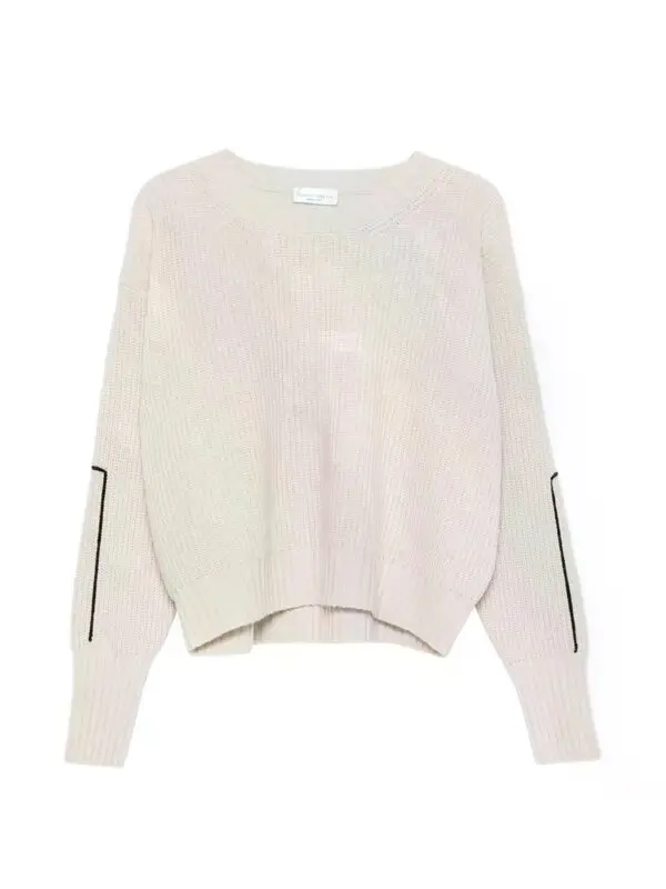 ROBERTO COLLINA Ribbed-knit Embroidered-sleeve Sweater