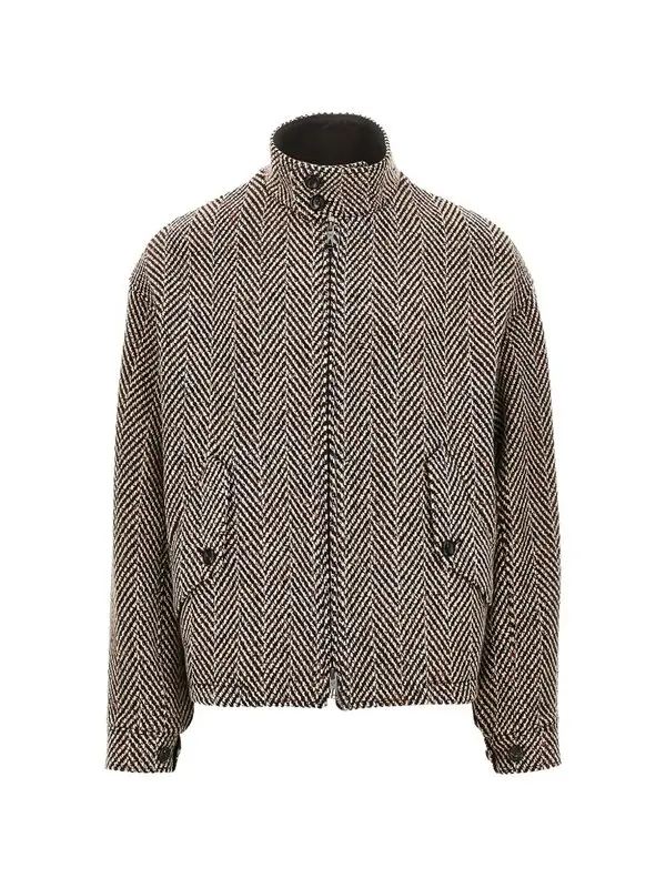 Emporio Armani Wool Blend Blouson Jacket - Multi