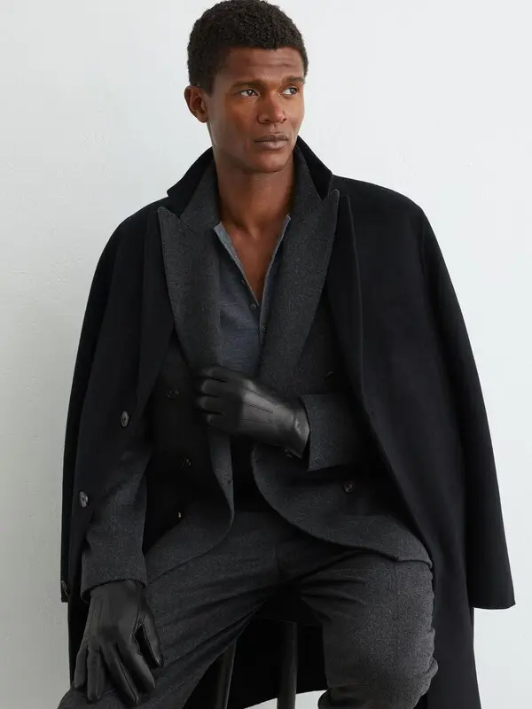 REISS Nappa Leather Gloves - Black