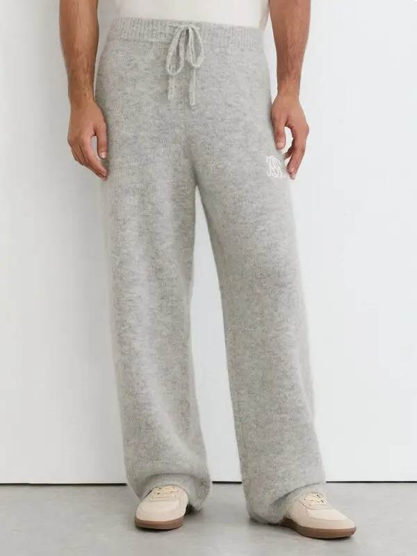 REISS Monogram Brushed Wool-blend Relaxed Joggers