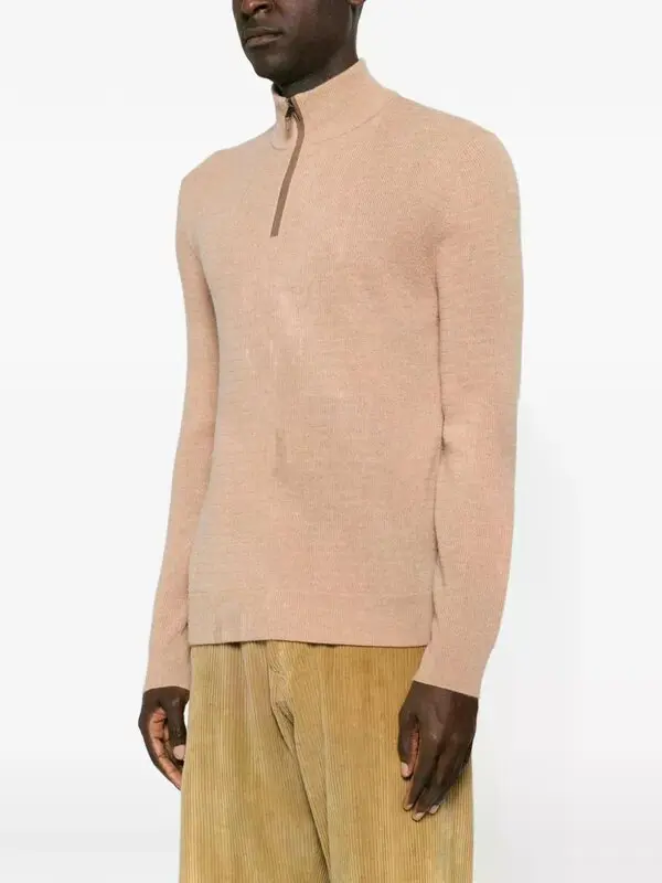 Canali Quarter-zip Waffle-knit Sweater