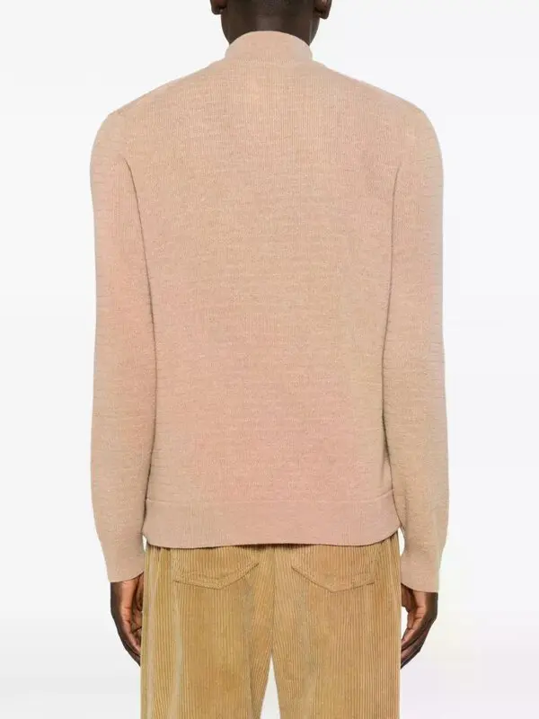 Canali Quarter-zip Waffle-knit Sweater
