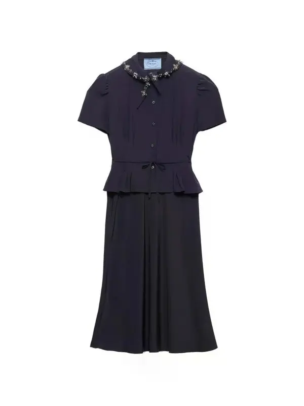 Prada Embroidered Marocain Dress