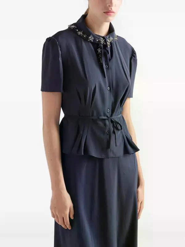 Prada Embroidered Marocain Dress