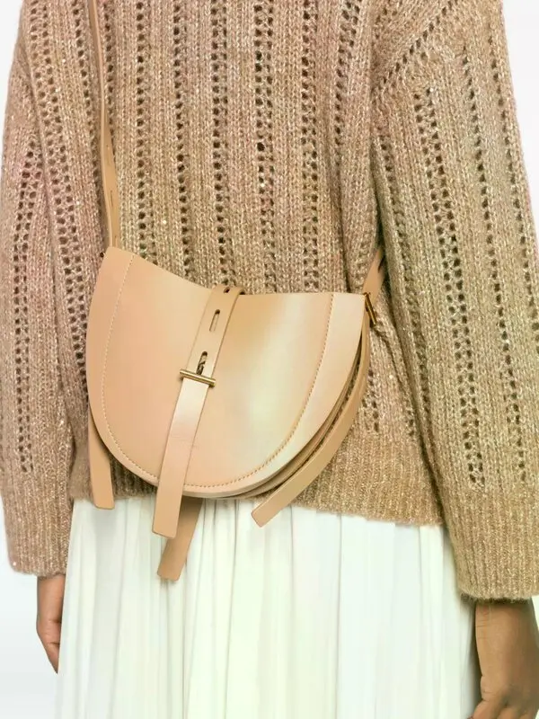 MINOBOSSI Half-moon Leather Shoulder Bag - Neutrals