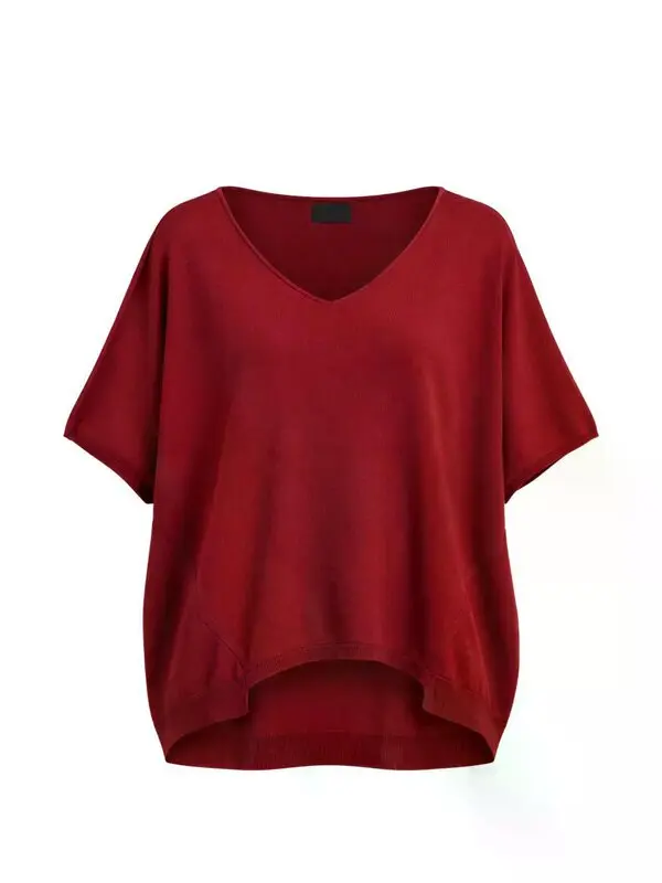Liviana Conti Raquel V-neck High-low Sweater - Red