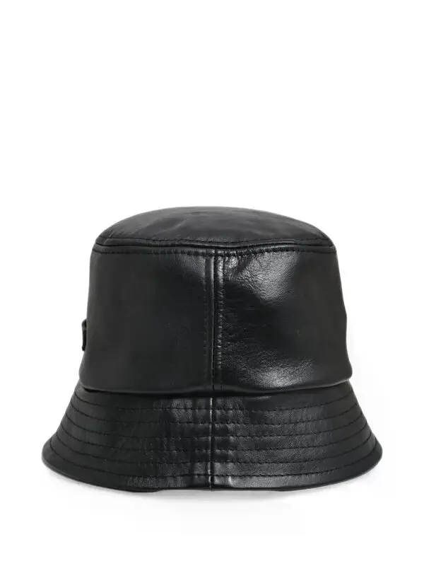 BREATH Logo-plaque Leather Bucket Hat