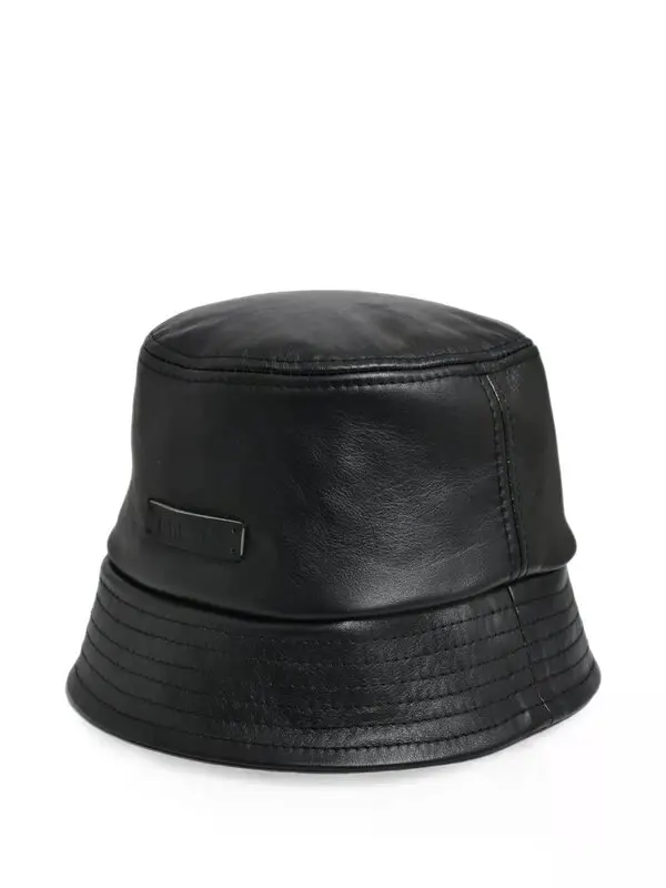 BREATH Logo-plaque Leather Bucket Hat