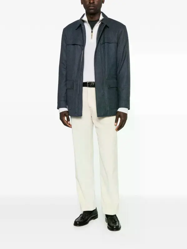 Canali Wool Zip-up Jacket