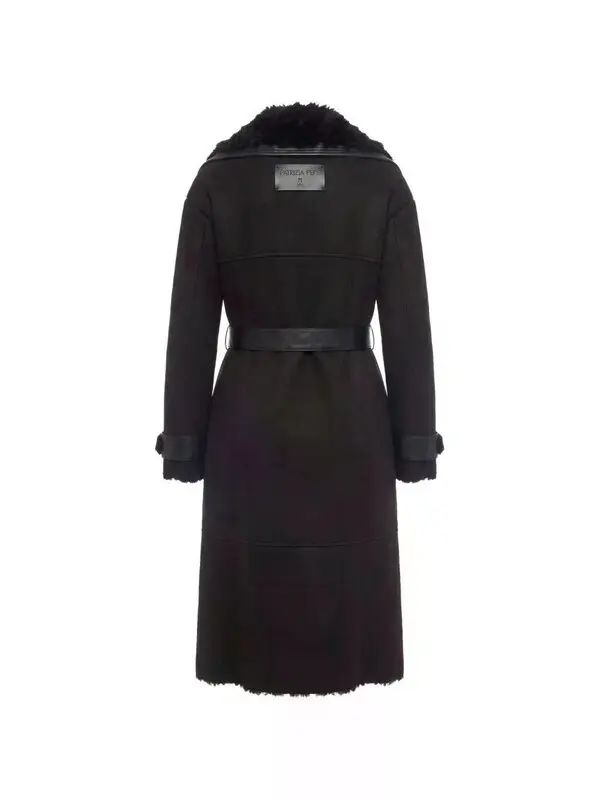 Patrizia Pepe Belted Faux-shearling Coat