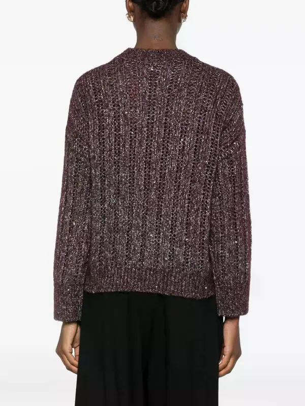 Peserico Sequin-embellished Open-knit Sweater