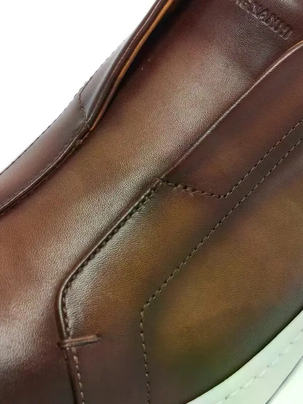 Magnanni Burnished-leather Sneakers