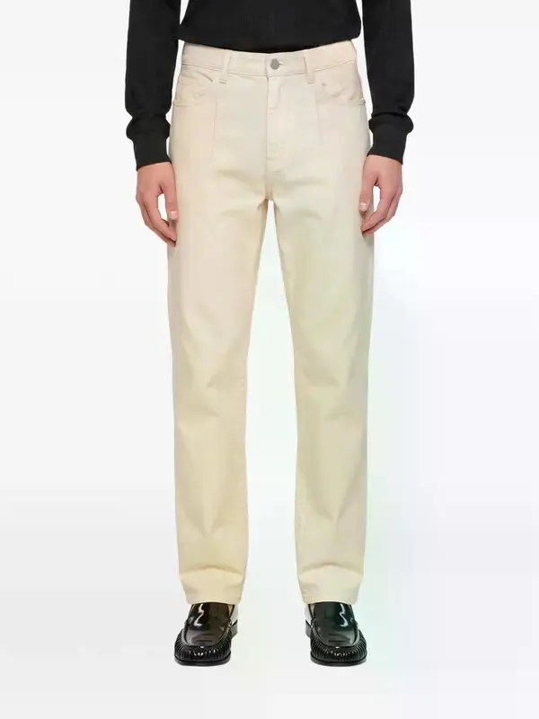 ANOTHER ASPECT Pleated Straight-leg Jeans