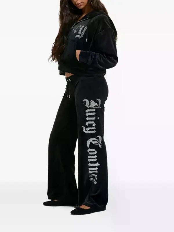 Juicy Couture Old Gothic Diamante-logo Track Pants - Black
