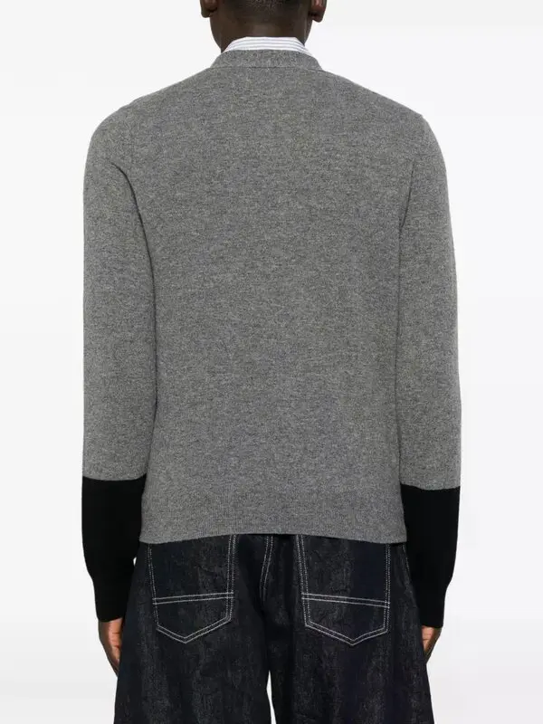 Comme Des Garçons Colour-block Wool Cardigan
