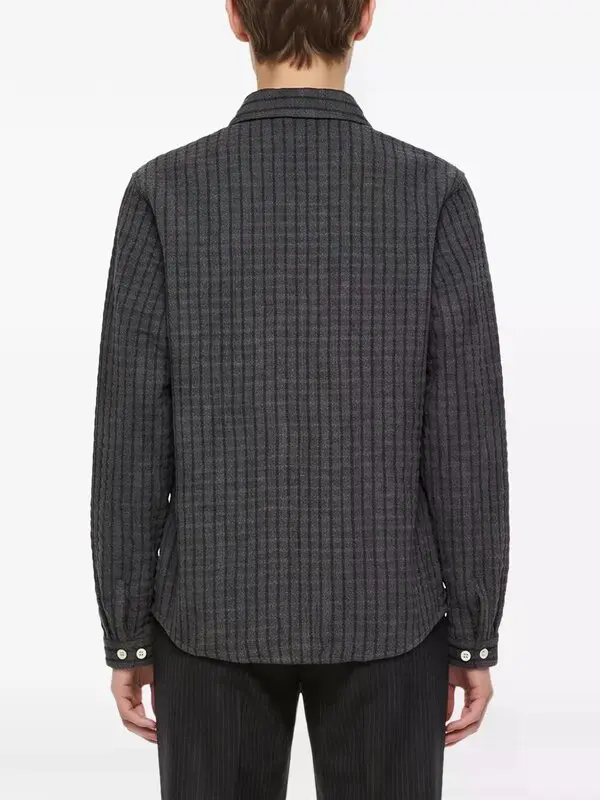 ANOTHER ASPECT Check-pattern Zip-up Overshirt