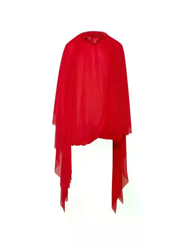David Koma 3d Flower-embellished Draped Mini Dress - Red
