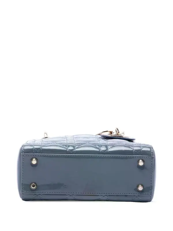 Dior 2020 Mini Patent Cannage Lady Satchel - Grey