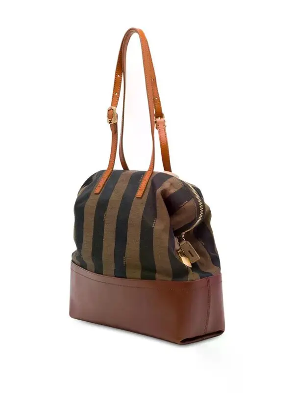Fendi 2010-2026 Pequin Stripe Canvas 2bag Shoulder Bag