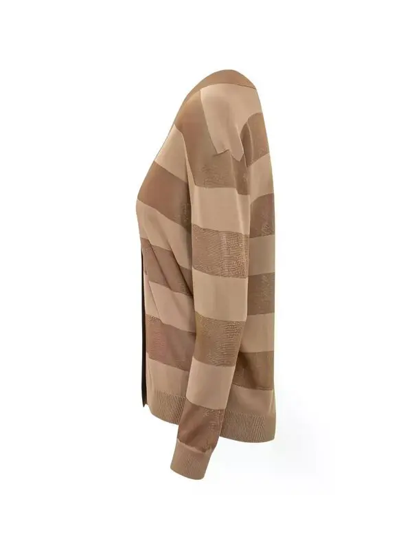 VIADESTE Striped Lamé Cardigan