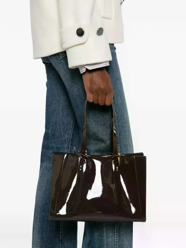 MINOBOSSI Paula Patent-finish Tote Bag - Brown